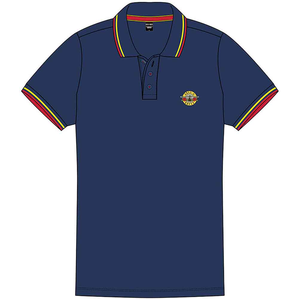 Guns N' Roses Unisex Classic Logo Navy Blue Polo Shirt - Punx