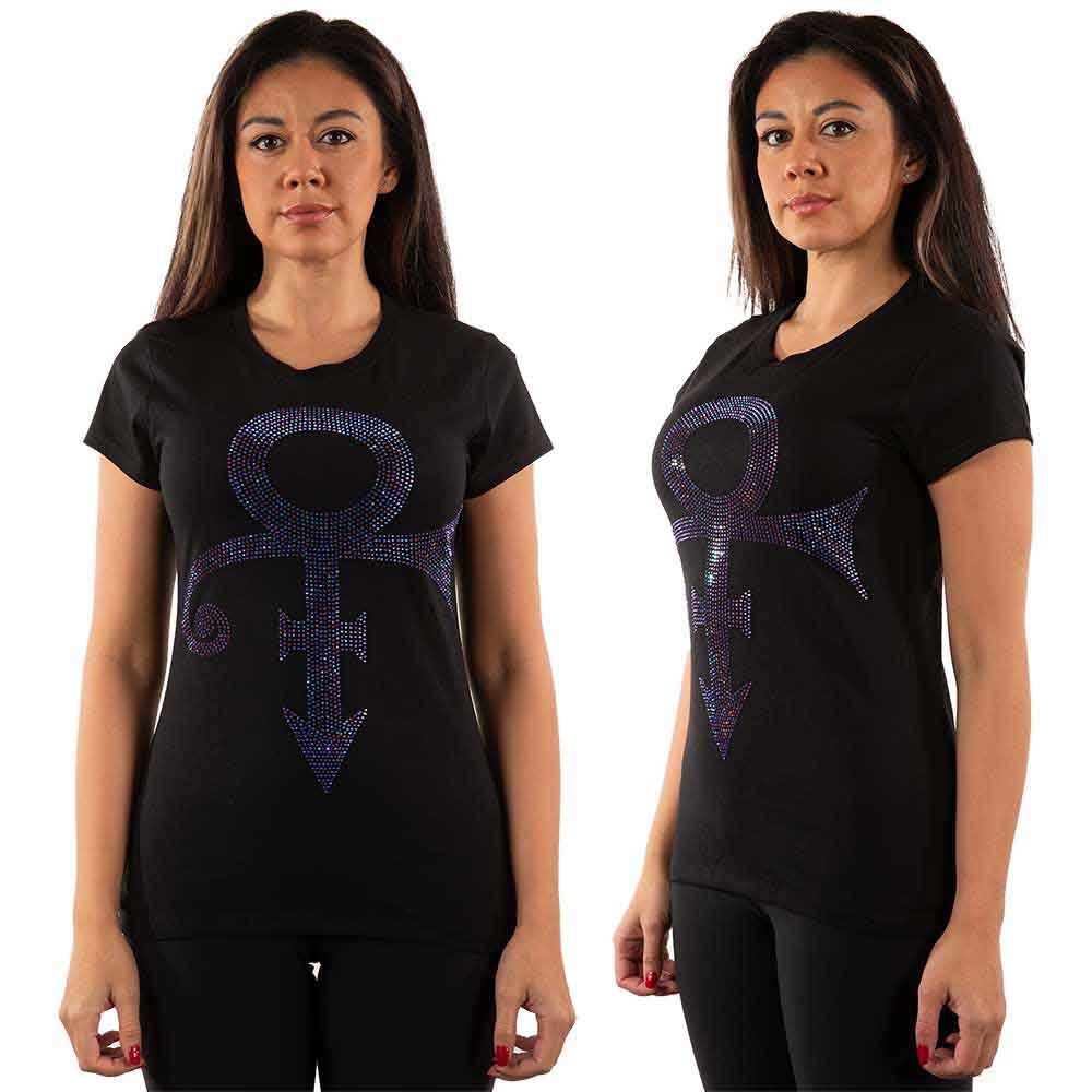 Prince Purple Symbol Embellished Ladies T-Shirt - Punx